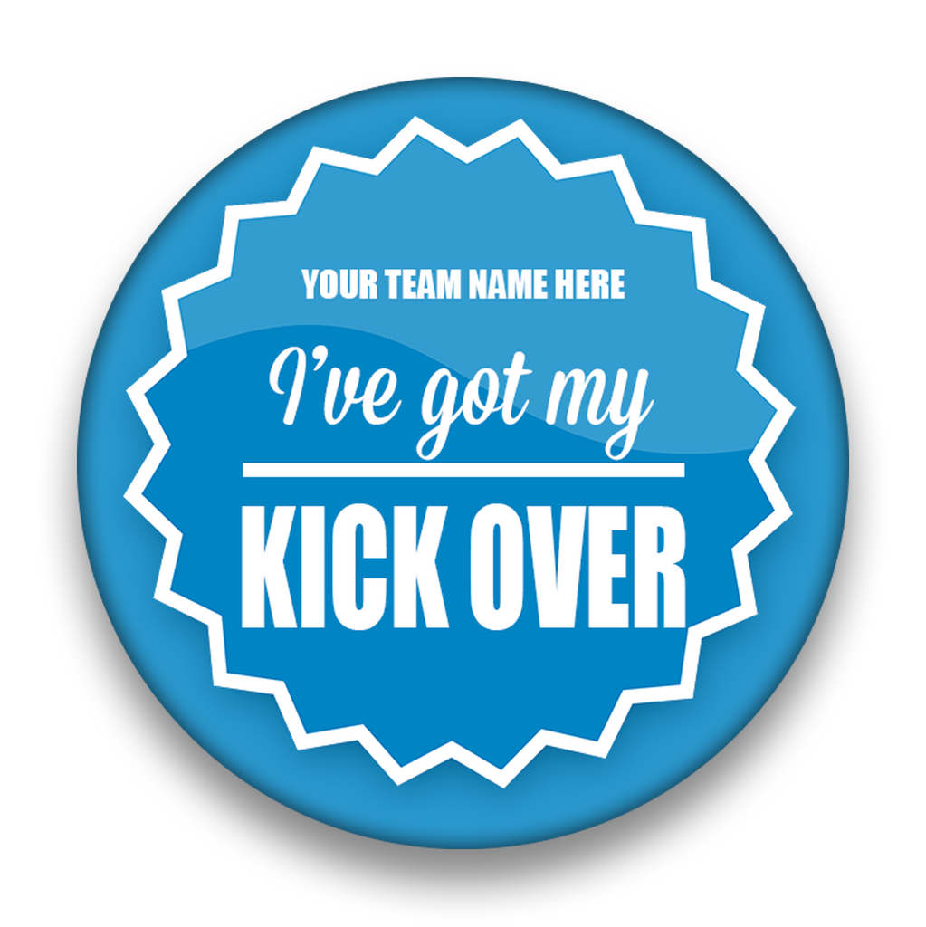 Kick Over Badge – The Cheer Badge Company